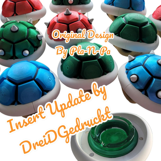 🐢 Koopa/Bowser Turtle Shell - Ashtray Insert・ STL File for ・Cults