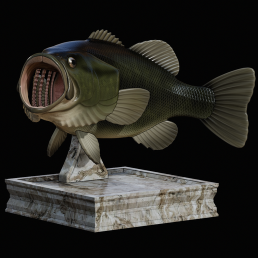 🐠 fish Largemouth Bass / Micropterus salmoides in motion trophy statue ...