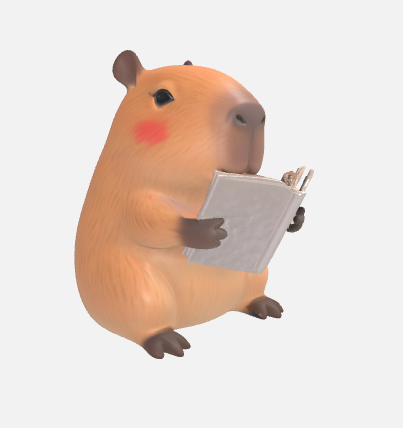 📚 Chibi Capybara Modelo 3D con Libro・Archivo OBJ para Impresión 3D・Cults