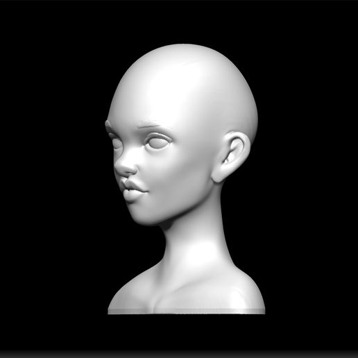 STL file Bust Girl Toon Model - Cartoon Girl Bust STL - Toon Character ...