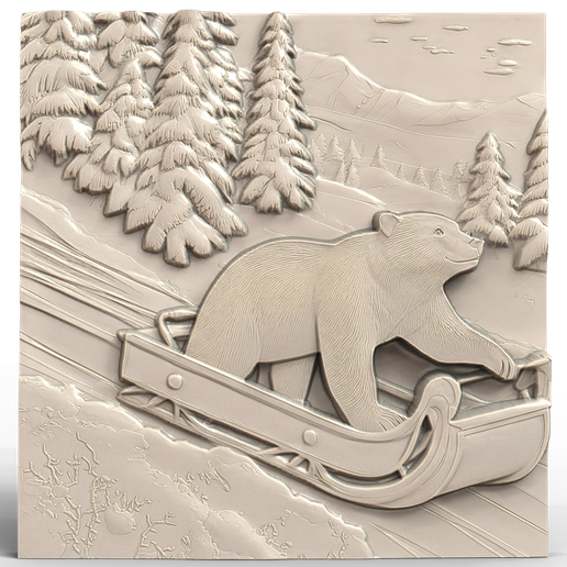 📁 3D Model STL File for CNC Router/Laser & 3D Printer A Polar Bear ...