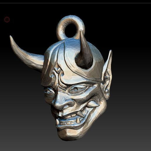 STL file ONI SAMURAI JAPANESSE MASK (KEYCHAIN) 🗡️ ・3D printer model to ...