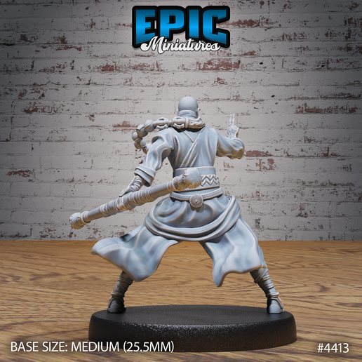 3D file Element Monk Air Attack ‧ DnD Miniature ‧ Tabletop Miniatures ...