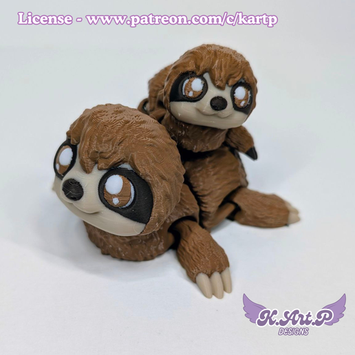 🆓 Cute Free Flexi Sloth Toy ~ Articulated & Print-in-Place (Kawaii ...