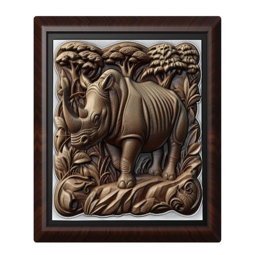 🦏 Rhinoceros animal wall art relief wall decor・Arquivo 3D para ・Cults