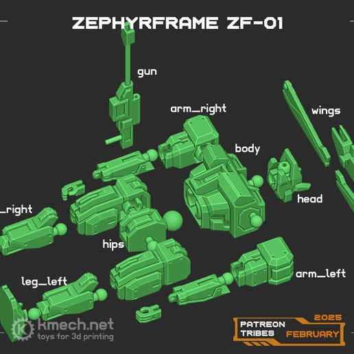 🤖 ZEPHYRFRAME robot・ 3D File for 3D printing・Cults
