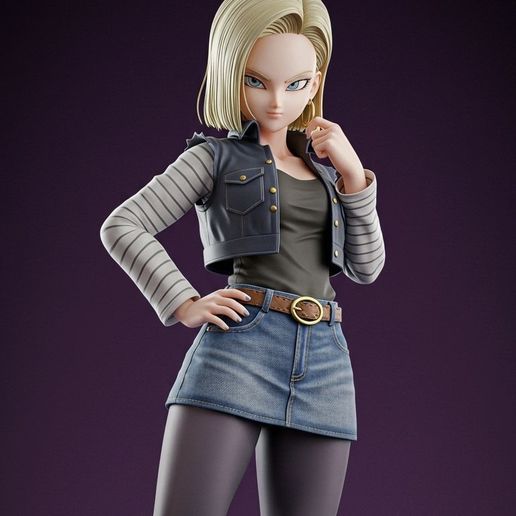 🤖 Android 18 Dragon Ball・Arquivo STL para Impressão 3D・Cults