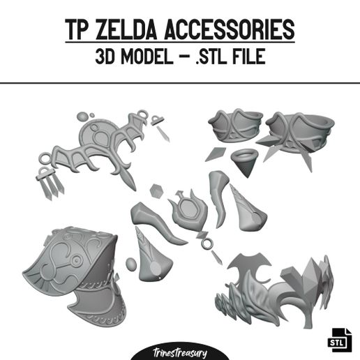 👸 Twilight Princess Zelda cosplay 3D models - STL files for 3D printing ...