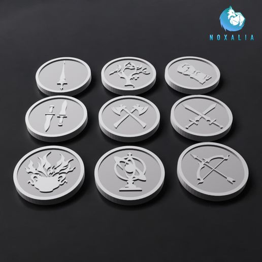 🪙 Final Fantasy XIV Class Token - Set of 9・ 3D File for 3D printing・Cults