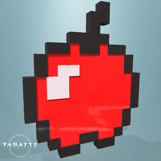 🍎 Minecraft Classic Apple Item Icon・ STL File for 3D printing・Cults