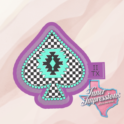 🤠 Checkered Western Spade Freshie Mold・ STL File for 3D printing・Cults