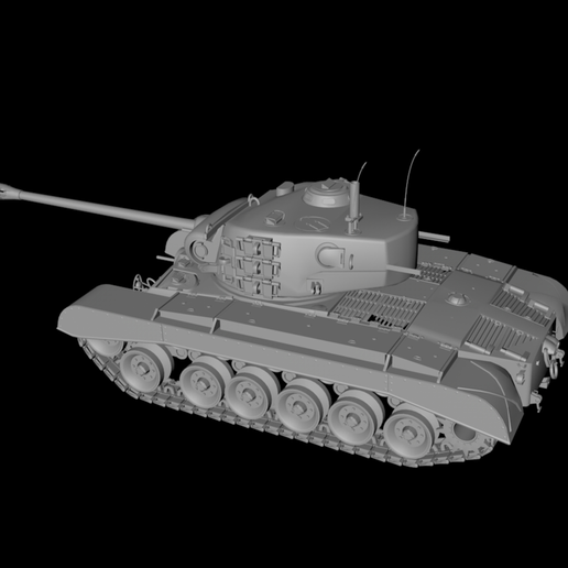 🪖 US M26 "Pershing" tank 3D model material・ OBJ File for 3D printing・Cults