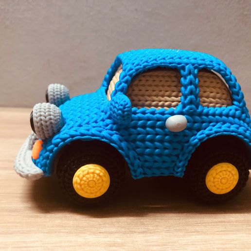 🚗 mini cooper car knitted crochet・Archivo STL para Impresión 3D・Cults