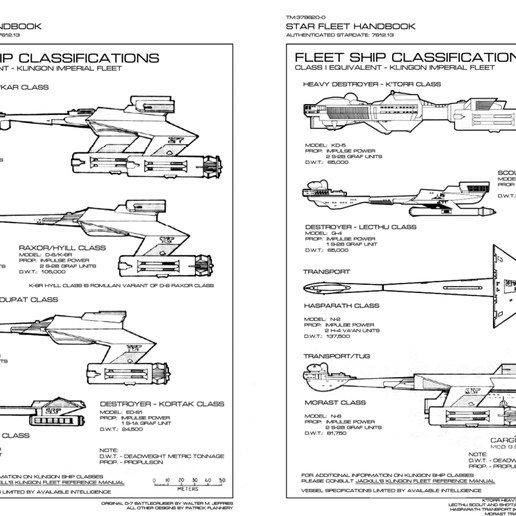 ⭐ Klingon ships of the Starfleet Handbook, part 1: Star Trek starship ...