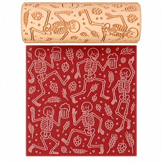 🍺 Beer Mugs & Skeleton Dance Texture Roller STL File – Seamless Pattern ...
