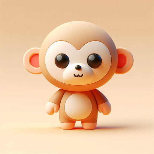 STL file Monkey Mini Cute 🐒 ・3D printing idea to download・Cults