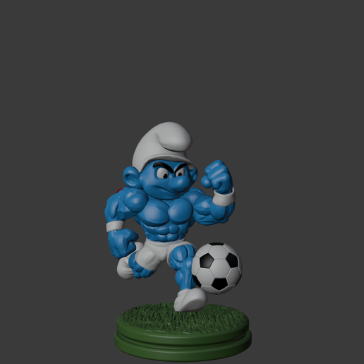 🏈 Hefty Smurf Football Player・Free 3D File for 3D printing・Cults