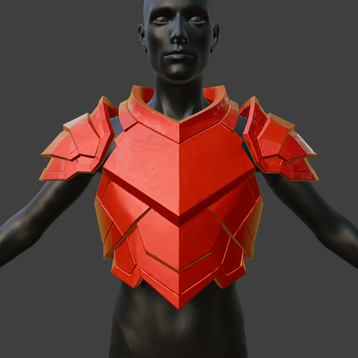 🎭 Red Knight Chest Armor and Pauldrons・ STL File for 3D printing・Cults