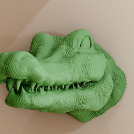 🐊 caiman crocodile head wall mount stl・ STL File for 3D printing・Cults