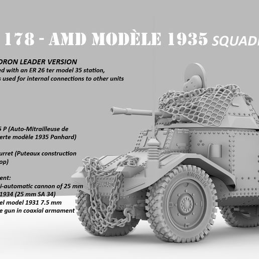🦸 Panhard 178 squadron leader・ STL File for 3D printing・Cults