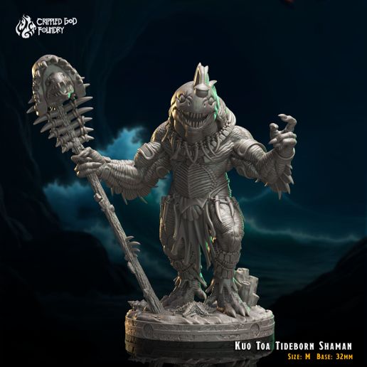 🎲 Kuo Toa Tideborn Shaman・ 3D File for 3D printing・Cults