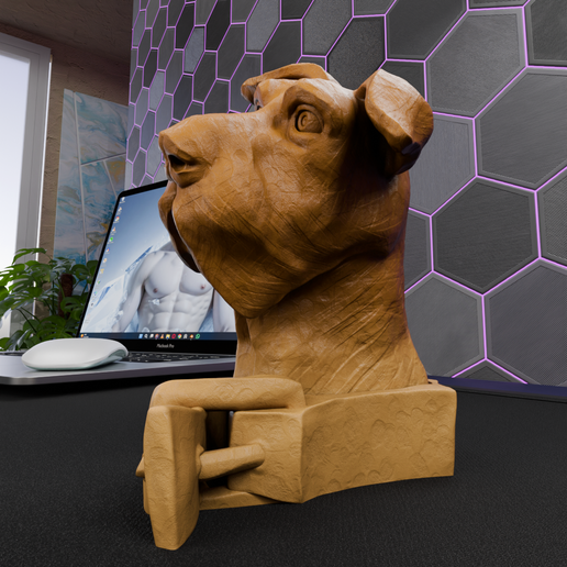 Free STL file Stylized Dog - Hand-Carved Texture 🐕 ・3D printable model ...