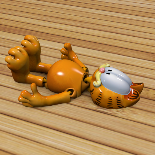 🗝️ Flexi Keychain - Garfield・Free 3D File for 3D printing・Cults