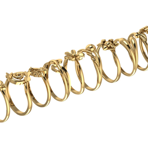 STL file Pack of 10 stackable ring combo stl printable model 3D print ...