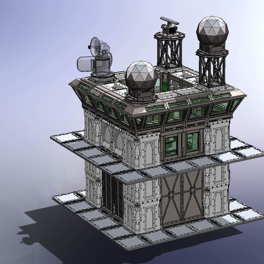🎲 Wall part Airfield Tower Zone Mortalis 28mm・ 3D File for ・Cults