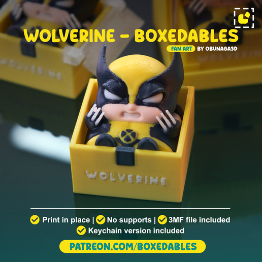 🎨 Wolverine - Boxedables [Fan Art]・Archivo STL para Impresión 3D・Cults