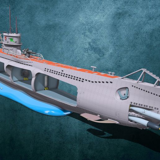 ⛵ Board game model submarine TYPE VIIC・ 3D File for 3D printing・Cults