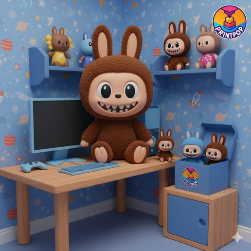 👯 Labubu 2026 - Brown Edition 3D Figurine in Updated Design・ STL File ...