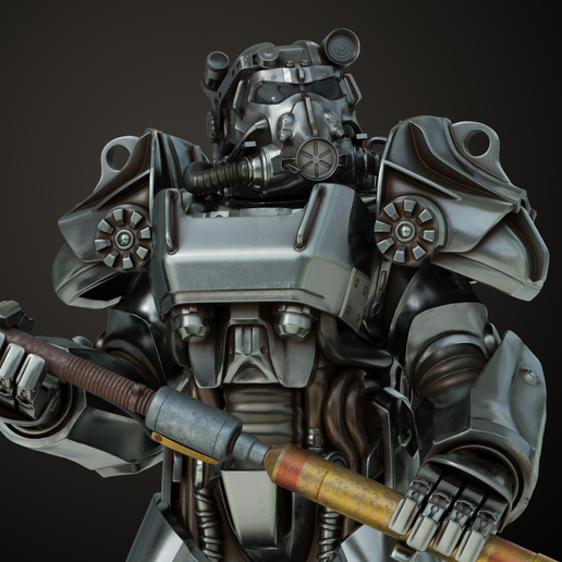 🤖 Fallout T60 Battle Pose・ STL File for 3D printing・Cults