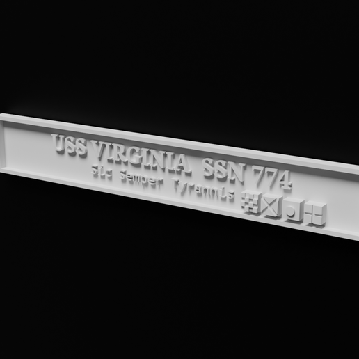 🚢 USS Virginia (SSN-774) Nameplate・ STL File for 3D printing・Cults