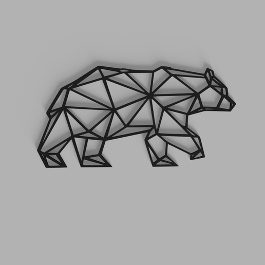 🐻 Minimalist Geometric Polar Bear Picture・ STL File for ・Cults