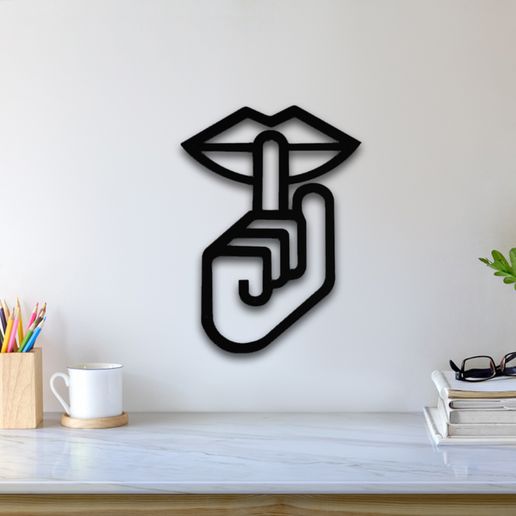 Fichier 3D Shush Wall Art 🎨 ・Plan imprimable en 3D à télécharger・Cults