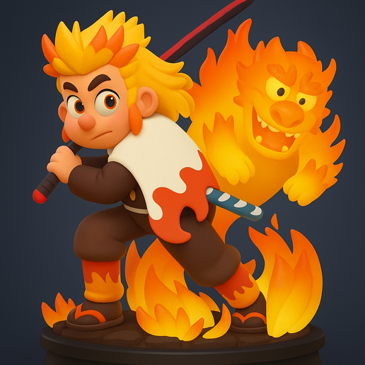 🎨 DEMON SLAYER KYOJURO RENGOKU 3D MODEL・ 3D File for 3D printing・Cults