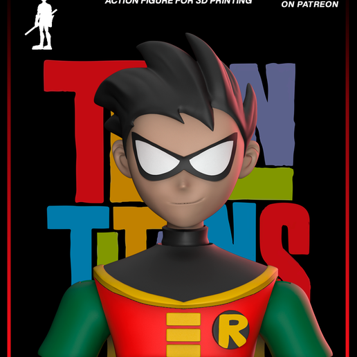 🦸 Action Figure - Robin Teen Titans (1/12)・ STL File for 3D printing・Cults