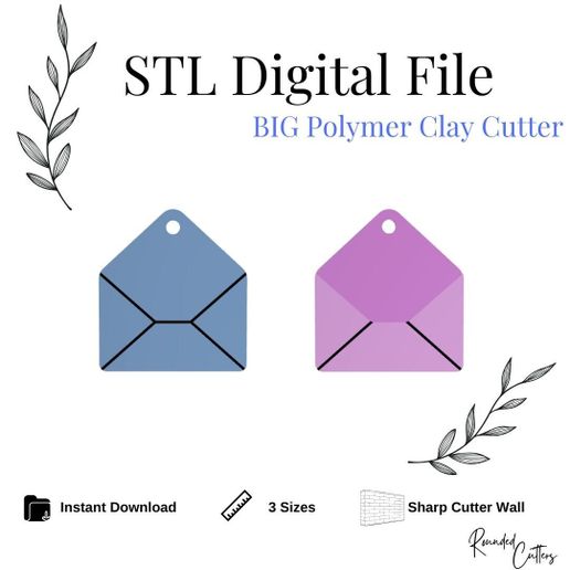 ️ BIG Envelope Polymer Clay Cutter, Digital STL File, Instant Download ...