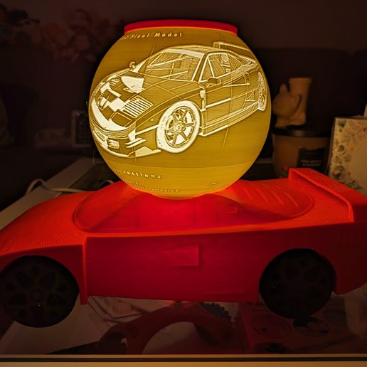STL file Ferrari F40 E27 lamp Lithophane 🔦 ・3D printing idea to ...