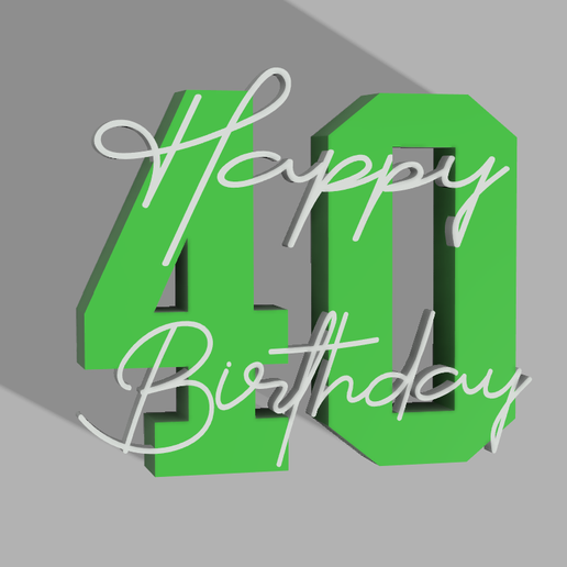 🎂 Happy Birthday 40・ STL File for 3D printing・Cults