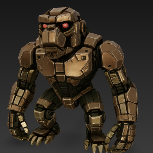 🦍 Mecha Gorilla - Robotic Ape Zoid Style 3D Printable Model・ STL File ...