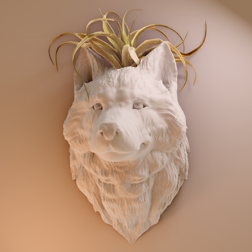 STL file wolf head wall mount planter pot flower vase stl 🐺 ・Model to ...