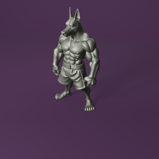 🐾 Doberman with Muscular Human Body - Badass 3D Model for 3D Printing ...