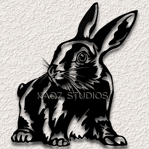 STL file bunny wall art rabbit wall decor easter decoration realistic ...