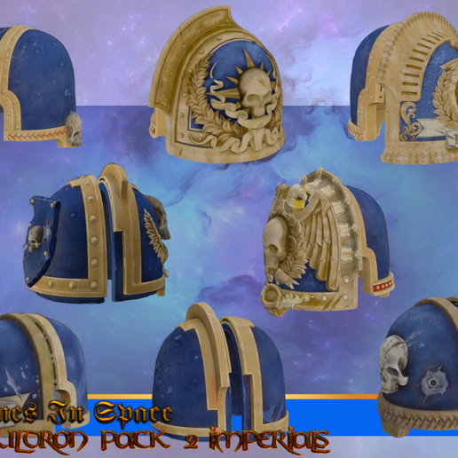 🤖 Imperial Marine Pauldron Pack・ STL File for 3D printing・Cults