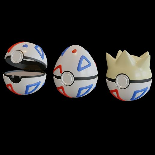 🥚 Togepi ball 3 styles - functional・ 3D File for ・Cults