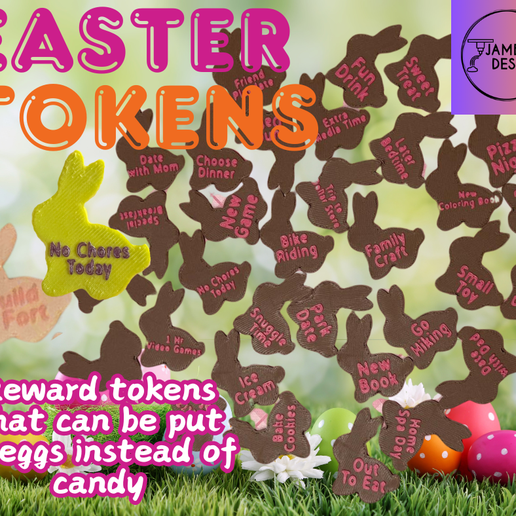 🥚 Bunny Easter Tokens-- Perfect for an Easter Egg Hunt!・ 3MF File for ...