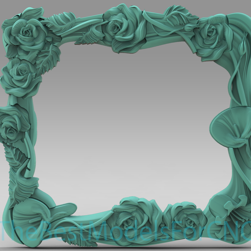 📁 3D Model STL File for CNC Router Laser & 3D Printer Roses Photo Frame ...