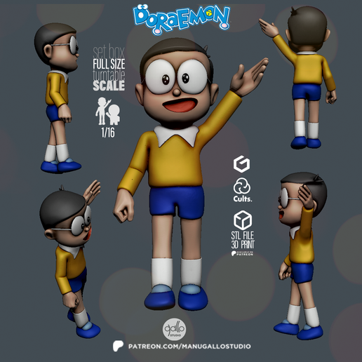 STL file DORAEMON_AND_NOBITA 🦸 ・3D printer model to download・Cults